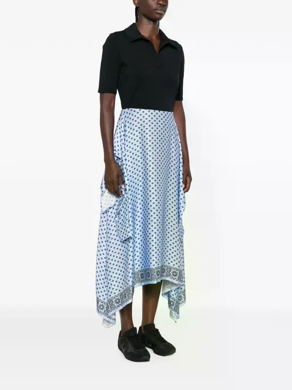 Maje Floral Print Asymmetrical Dress - Blue