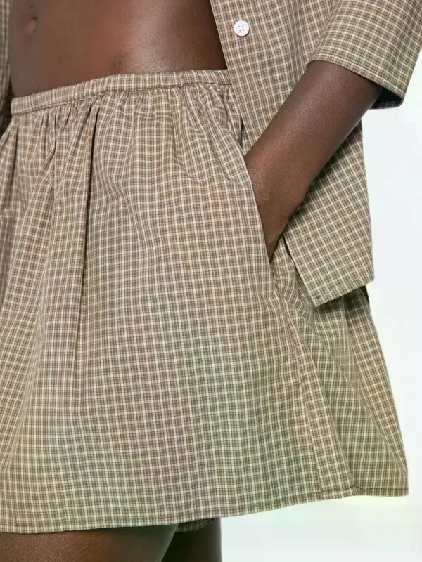 Enza Costa Plaid Pattern Shorts