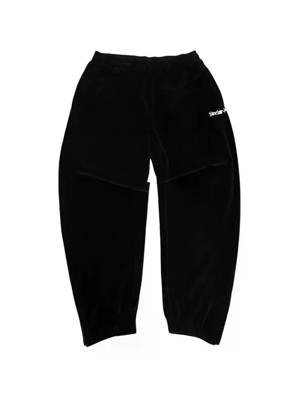 SINCLAIR Velour Logo Print Tapered Trousers