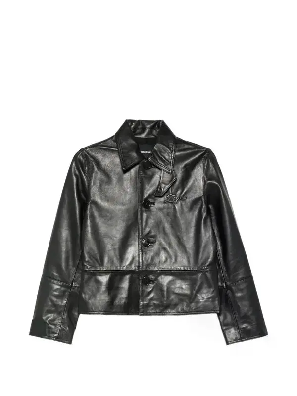 Zadig&Voltaire Leather Button-up Jacket