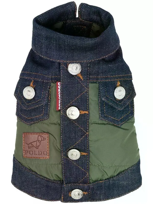 Dsquared2 X Poldo Dog Couture Paneled Denim And Quilted Jacket
