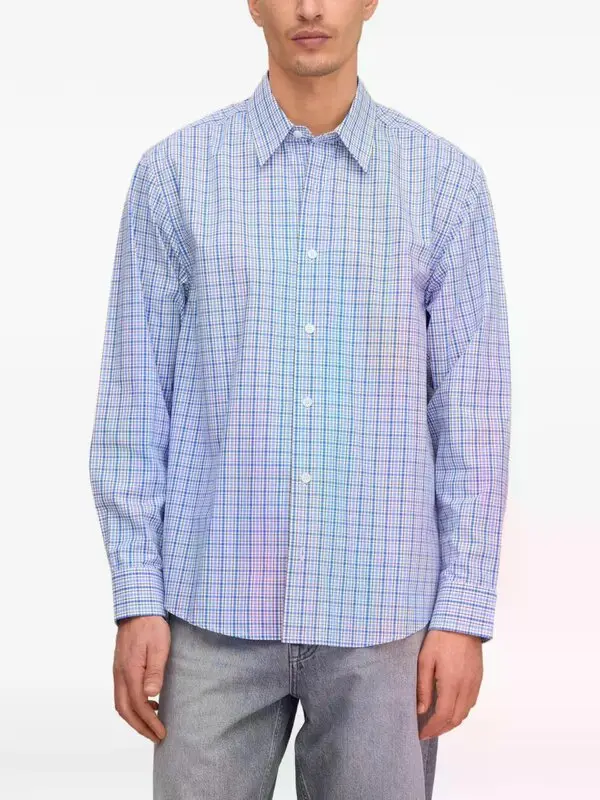 Nn07 Quinsy Check-pattern Long-sleeve Shirt
