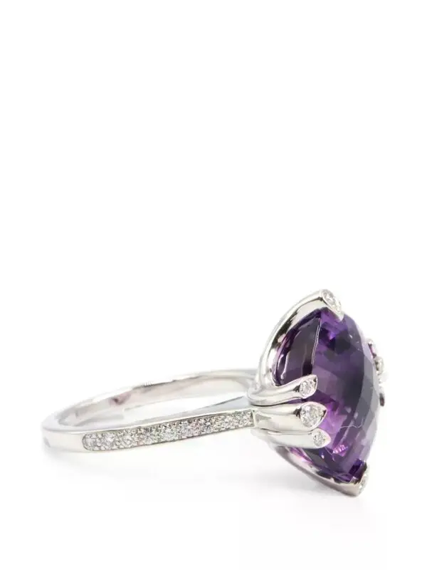 Cartier 18k White Gold Amethyst And Diamond Ring