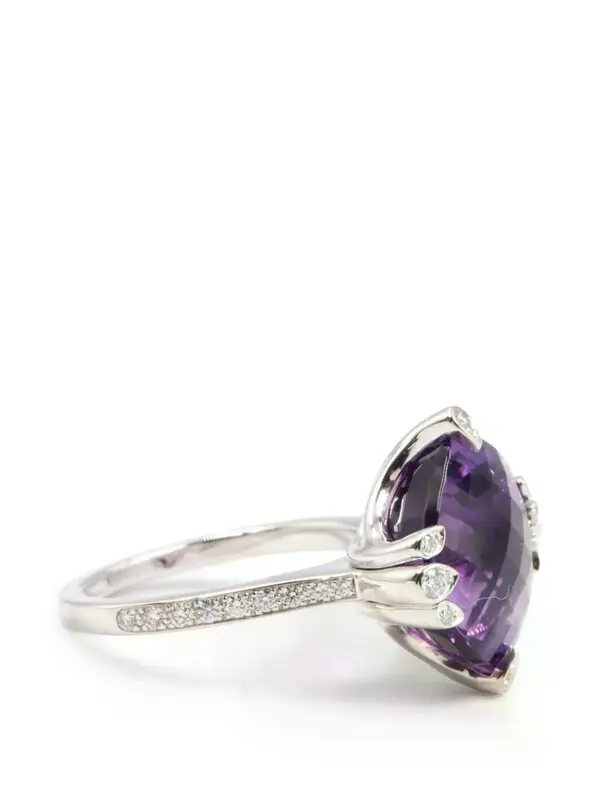 Cartier 18k White Gold Amethyst And Diamond Ring