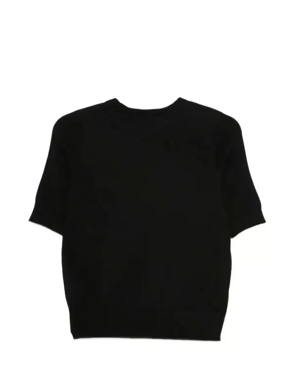 Dkny Heart Intarsia Knit Short-sleeve Top