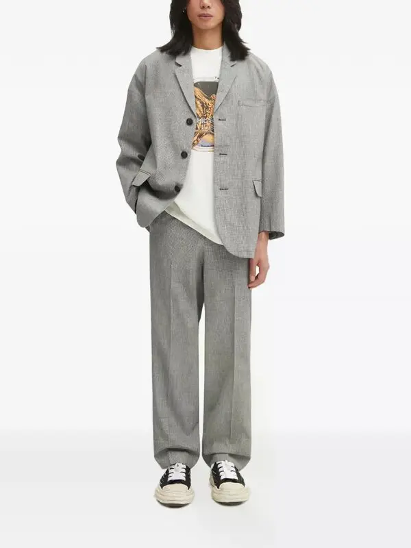 Visvim Houndstooth Pattern Pressed Crease Tailored Trousers