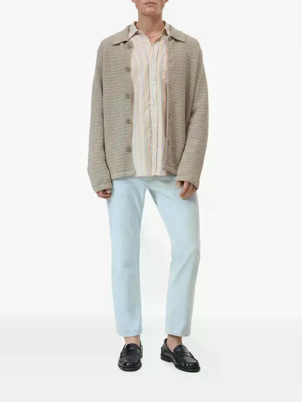 Closed Waffle-knit Button-up Cardigan