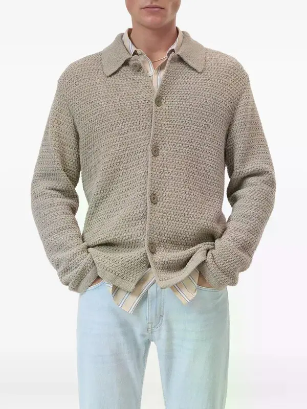 Closed Waffle-knit Button-up Cardigan