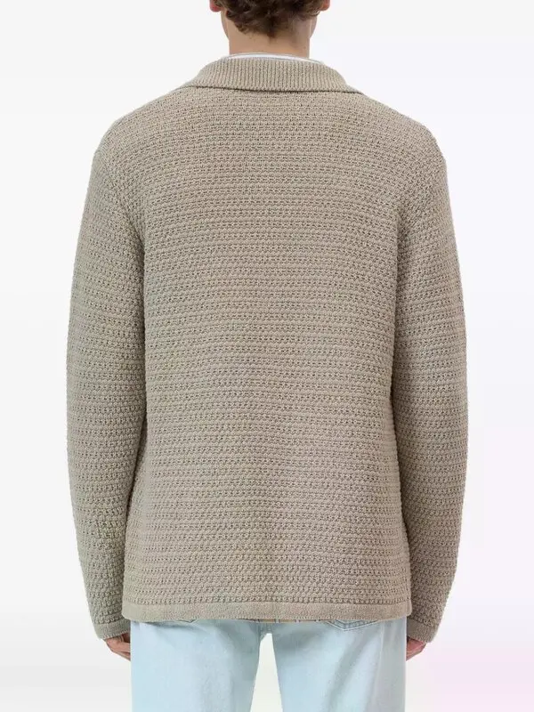 Closed Waffle-knit Button-up Cardigan