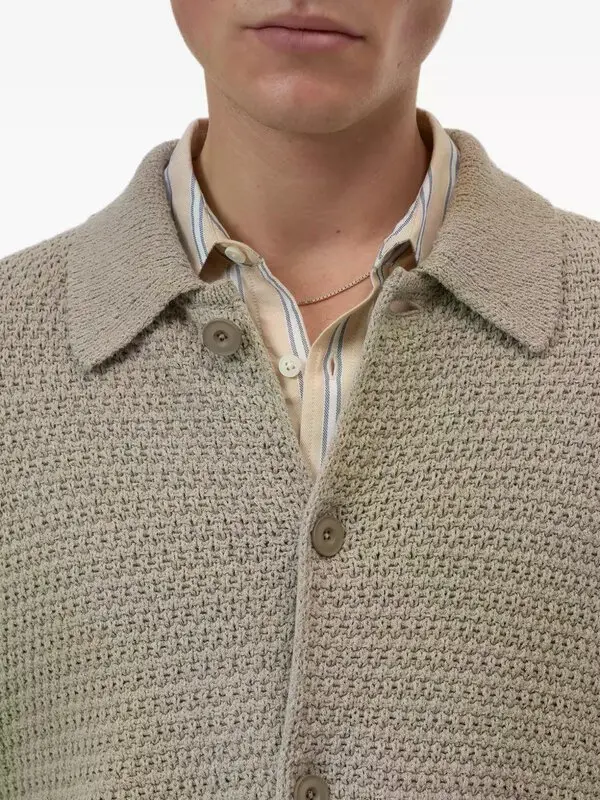 Closed Waffle-knit Button-up Cardigan