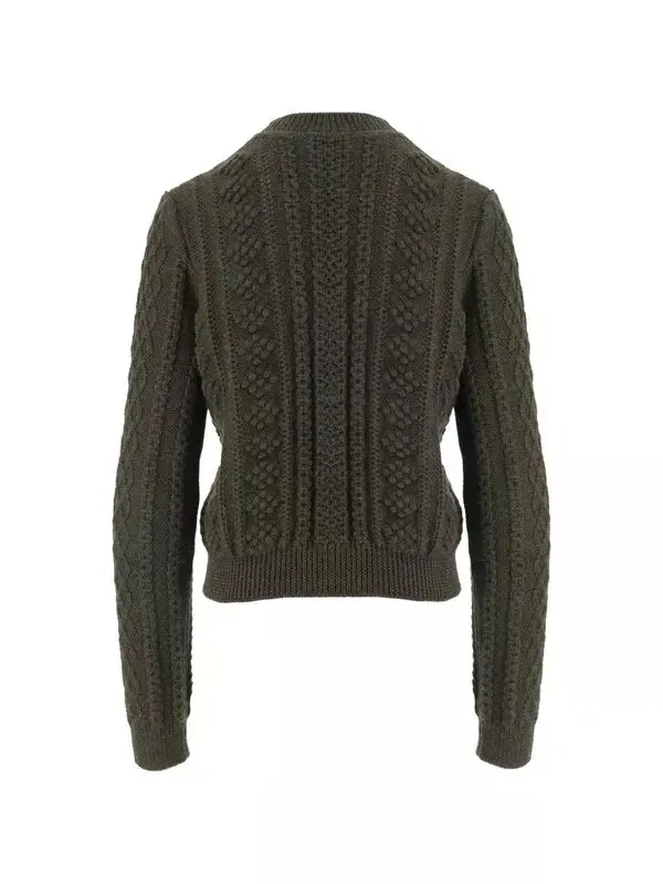 JIL SANDER Sequin Embellished Cable Knit Sweater