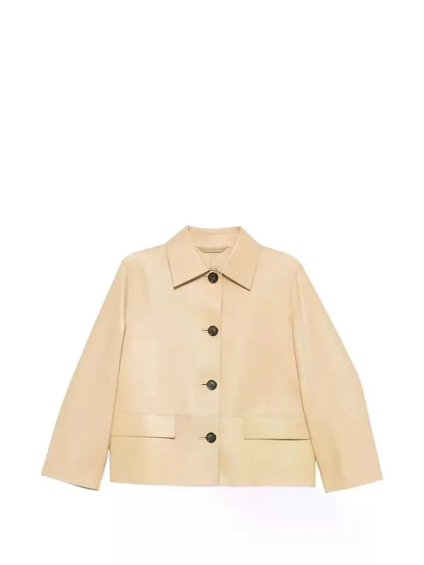 TOTEME Button-up Leather Jacket - Neutrals
