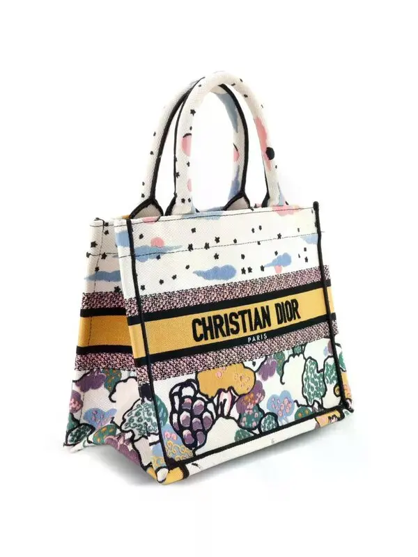 Dior Embroidered Canvas Small Tote Bag - Multicolour