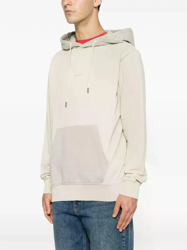 BOSS Logo Embroidered Drawstring Hoodie