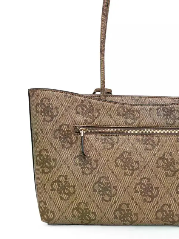 Guess Monogram Print Horsebit Detail Tote Bag