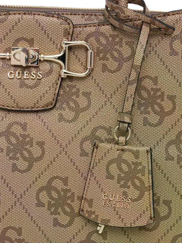 Guess Monogram Print Horsebit Detail Tote Bag