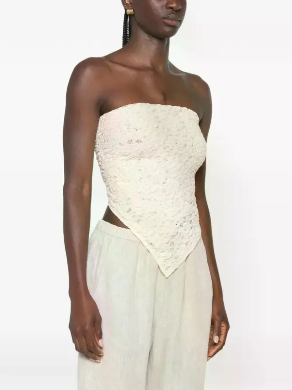 Enza Costa Lace Construction Strapless Top