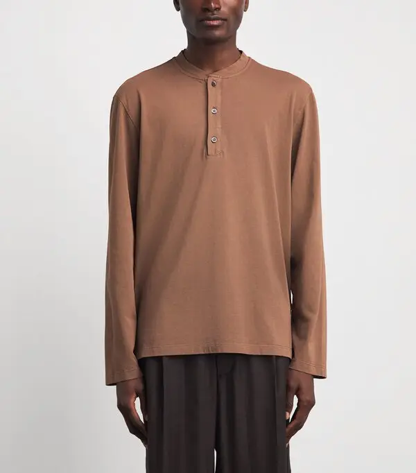 Barena Venezia Cotton Jersey Henley Top - Grey