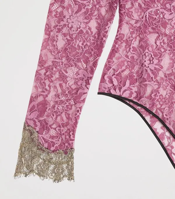 Valentino Garavani Lace Floral Bodysuit - Red