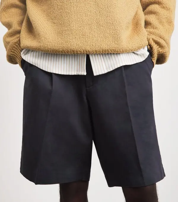 NN.07 Kay Pleated Stretch-cotton Shorts