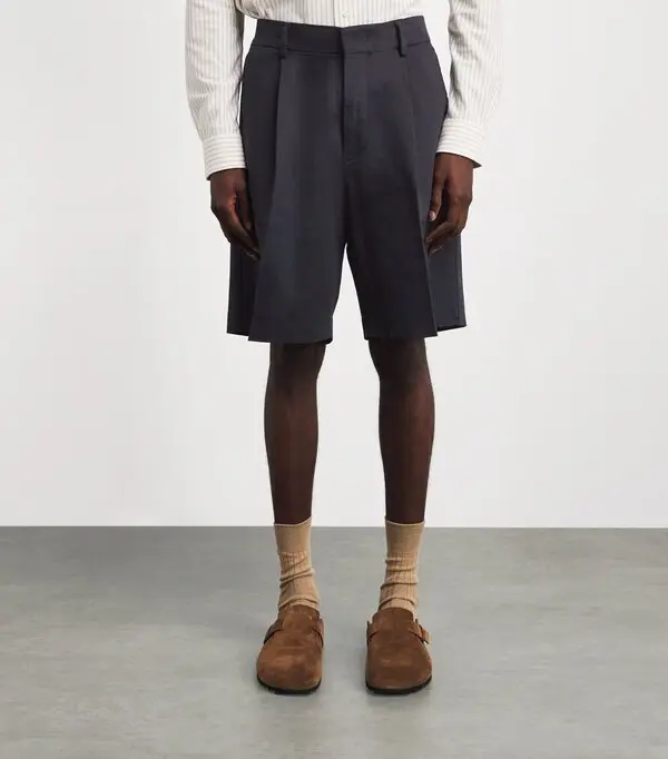 NN.07 Kay Pleated Stretch-cotton Shorts