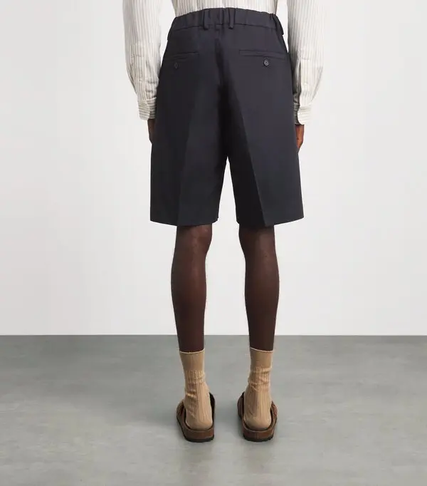 NN.07 Kay Pleated Stretch-cotton Shorts