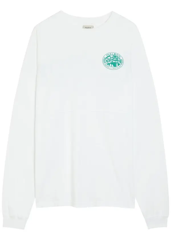 MALBON Horizon Printed Long-sleeve Cotton T-shirt