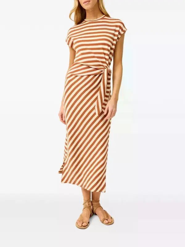 MARIE OLIVER Elowyn Striped Tie-waist Midi Dress