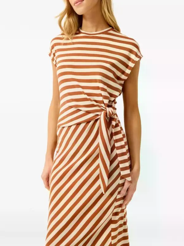 MARIE OLIVER Elowyn Striped Tie-waist Midi Dress