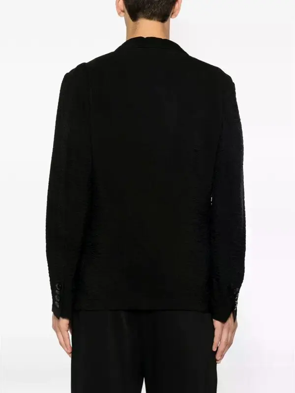 Giorgio Armani Textured Single-breasted Blazer - Black