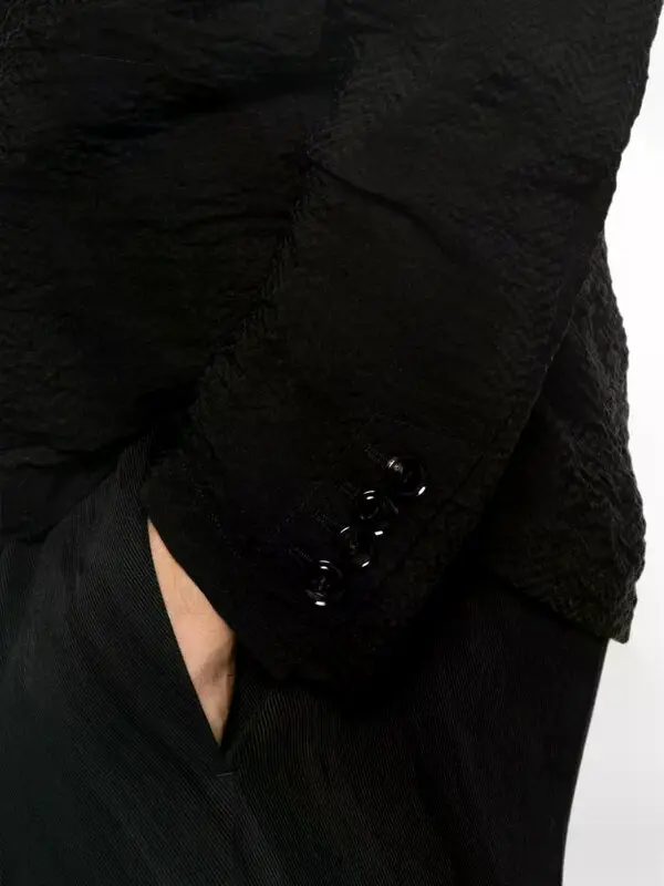Giorgio Armani Textured Single-breasted Blazer - Black