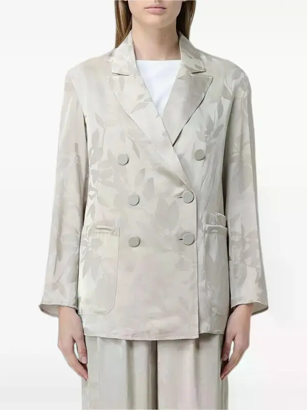 Armani Exchange Double-breasted Flower-pattern Blazer