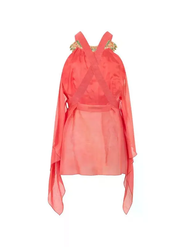 Alberta Ferretti Bead-embellished Halterneck Blouse
