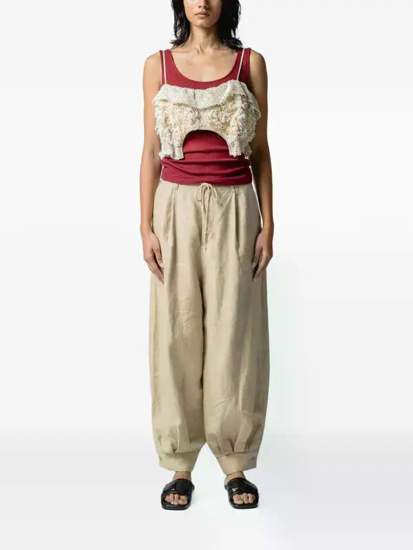 MULLER OF YOSHIOKUBO Filigree Ruffled Crop Top