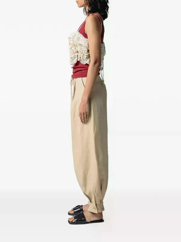 MULLER OF YOSHIOKUBO Filigree Ruffled Crop Top