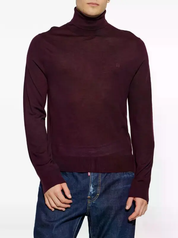 Dsquared2 Roll-neck Embroidered-logo T-shirt