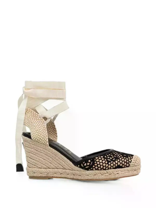Guess Wedge Espadrilles With Lace Panelling
