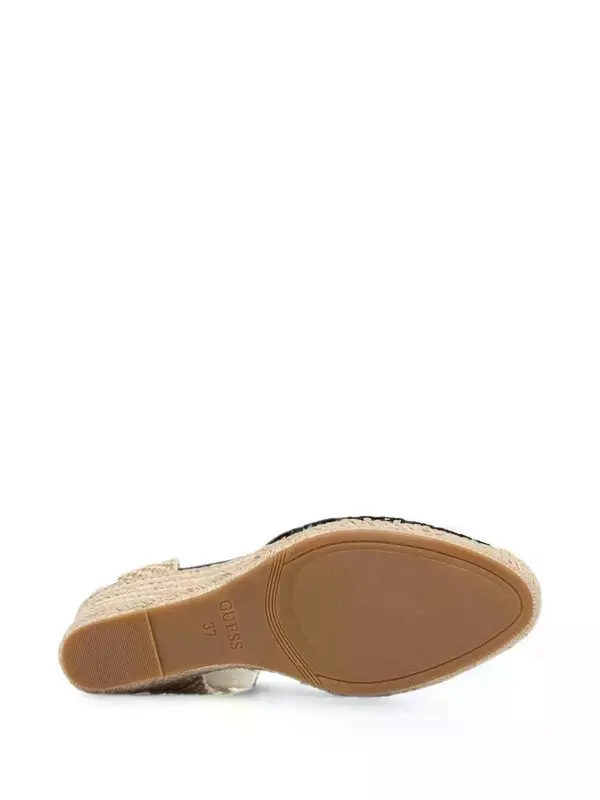 Guess Wedge Espadrilles With Lace Panelling