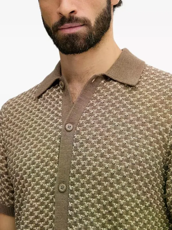 Guess Ryden Geometric-pattern Knit Shirt