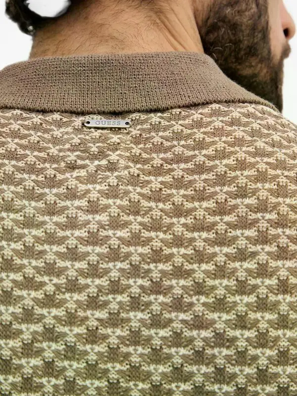 Guess Ryden Geometric-pattern Knit Shirt