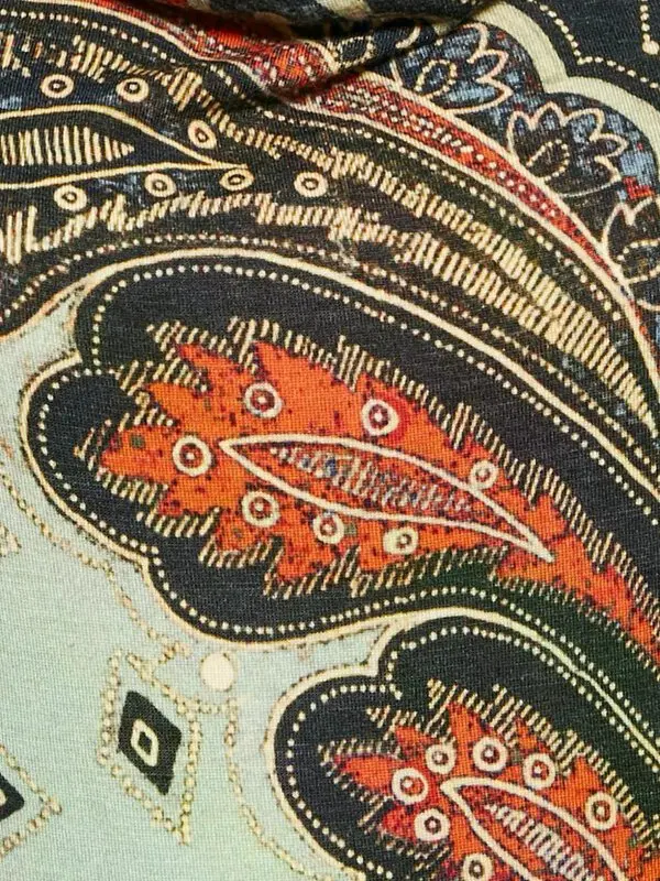 Etro Paisley Print Cowl Neck Long Sleeve Top