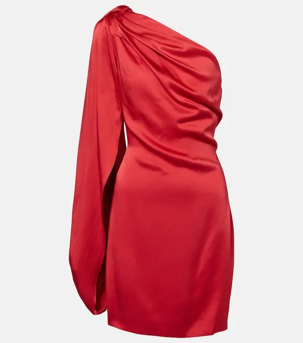 Stella McCartney One-shoulder Satin Mini Dress - Red