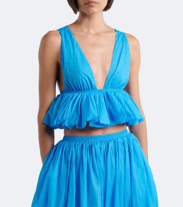 Alaïa Gathered Cropped Top - Blue