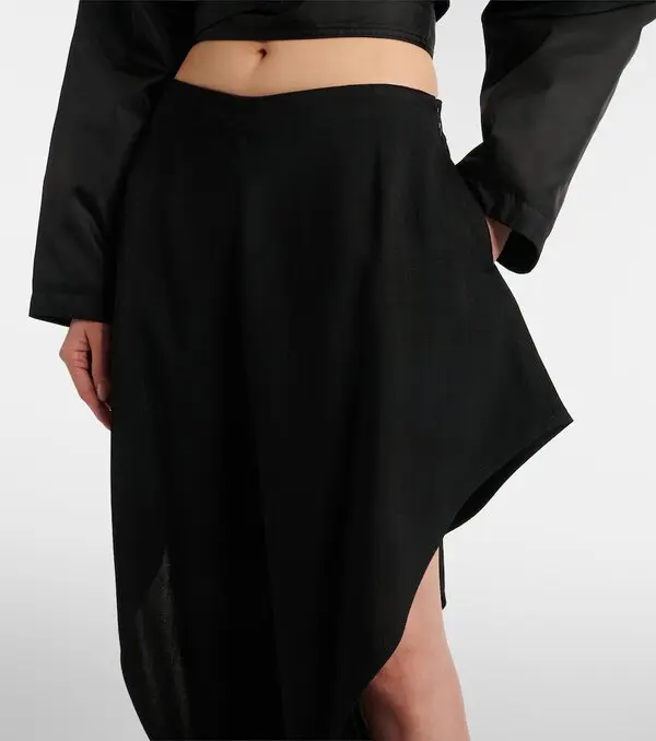Alaïa Cutout Ruffled Tapered Pants