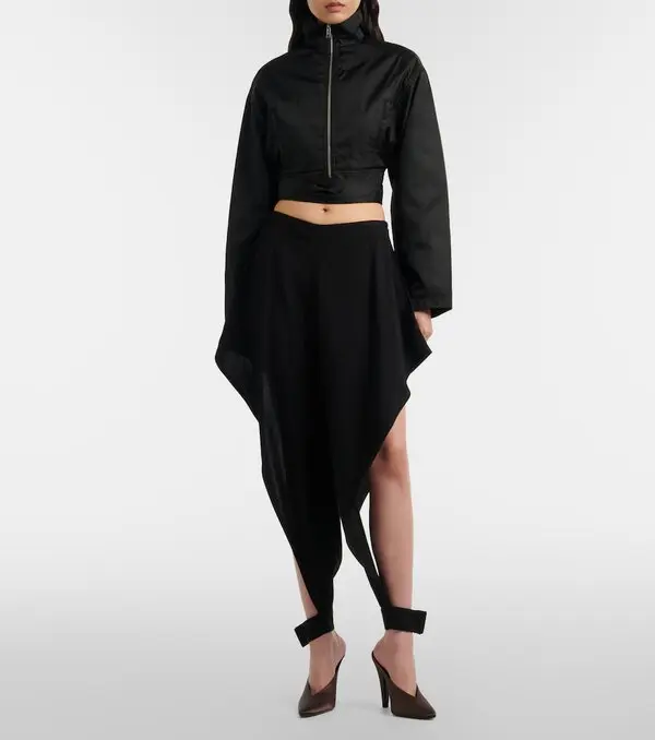 Alaïa Cutout Ruffled Tapered Pants
