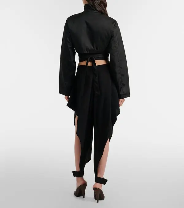 Alaïa Cutout Ruffled Tapered Pants