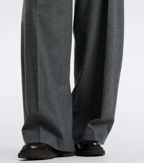 Brunello Cucinelli Pleated Wool And Cashmere Wide-leg Trousers