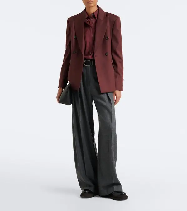 Brunello Cucinelli Pleated Wool And Cashmere Wide-leg Trousers