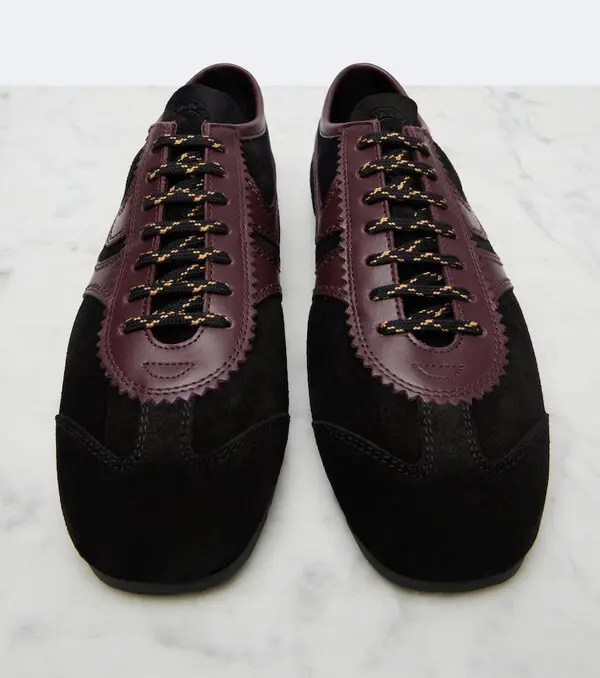 Dries Van Noten Suede And Leather Sneakers - Black