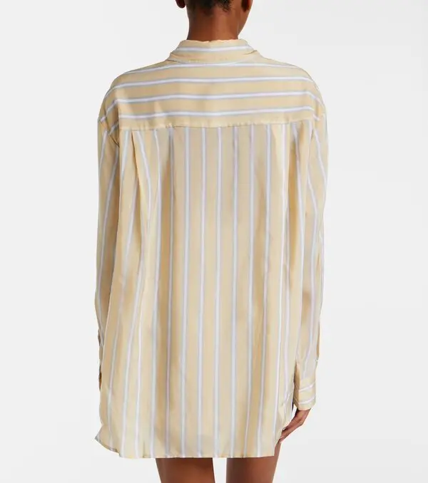 THE FRANKIE SHOP Peri Striped Twill Shirt - Beige